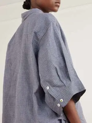 DEIJI STUDIOS 03 Checked Linen Shirt And Shorts Set