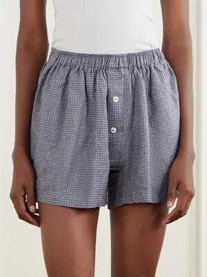 DEIJI STUDIOS 03 Checked Linen Shirt And Shorts Set