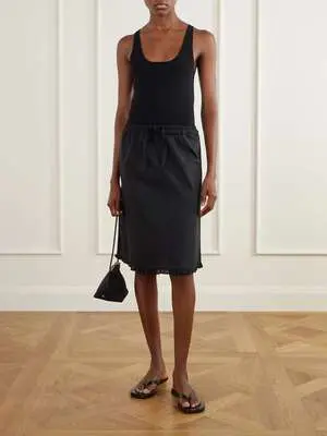 DEIJI STUDIOS One Frill Organic Cotton-poplin Knee-length Skirt