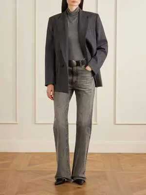 NILI LOTAN Leston Checked Wool-blend Blazer