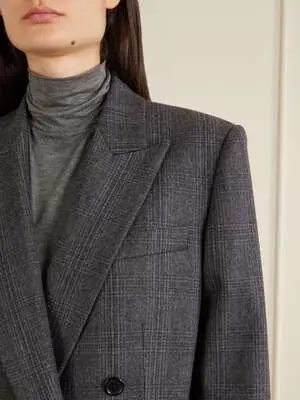 NILI LOTAN Leston Checked Wool-blend Blazer