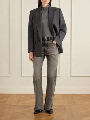 NILI LOTAN Leston Checked Wool-blend Blazer