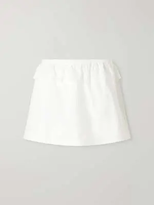 DEIJI STUDIOS Flounce Layer Organic Cotton-poplin Mini Skirt - White