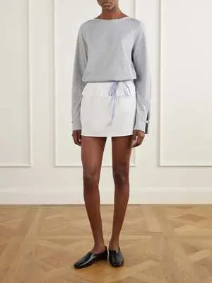 DEIJI STUDIOS Flounce Layer Organic Cotton-poplin Mini Skirt