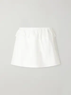 DEIJI STUDIOS Flounce Layer Organic Cotton-poplin Mini Skirt - White