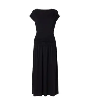 LA LIGNE Milla Draped Cotton-blend Jersey Maxi Dress - Black