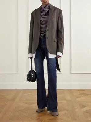 Acne Studios Layered Checked Wool-blend Blazer - Brown