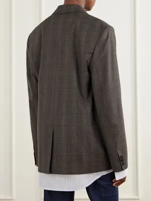 Acne Studios Layered Checked Wool-blend Blazer - Brown