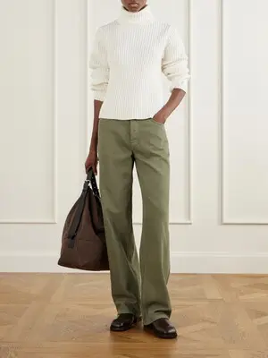 Still Here Everyday Mid-rise Straight-leg Jeans - Green