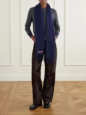 Acne Studios Fringed Wool Scarf - Blue