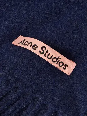 Acne Studios Fringed Wool Scarf - Blue