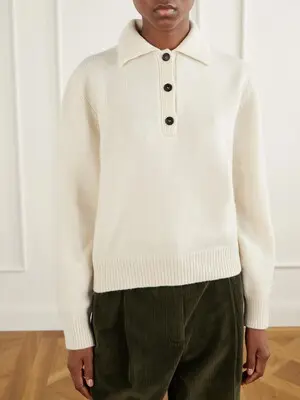 RÓHE Wool And Cashmere-blend Polo Sweater - Neutrals