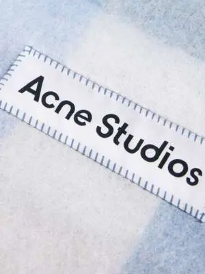 Acne Studios Fringed Checked Brushed-knit Scarf