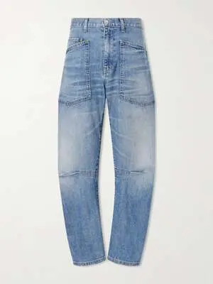 NILI LOTAN Shon Boyfriend Tapered Jeans - Dark Denim