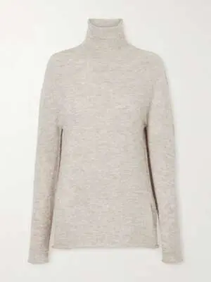 LAUREN MANOOGIAN Bottle Funnel Baby Alpaca Wool-blend Turtleneck Sweater - Beige