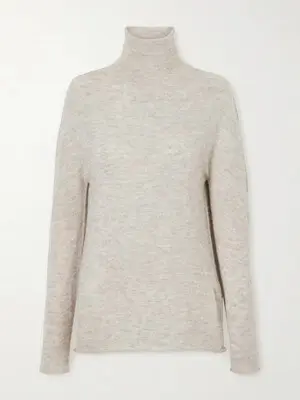 LAUREN MANOOGIAN Bottle Funnel Baby Alpaca Wool-blend Turtleneck Sweater - Neutrals