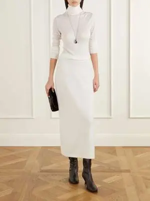 THE PARK Daria Wool And Cashmere-blend Midi Skirt