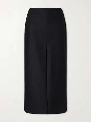 NILI LOTAN Mariha Wool Midi Skirt - Charcoal
