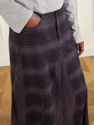 Our Legacy Rebel Checked Cotton-flannel Midi Skirt