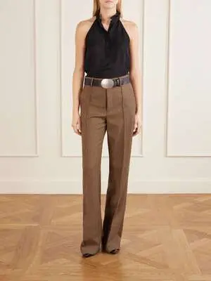 NILI LOTAN Daniella Halter Silk-georgette Blouse