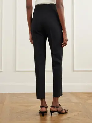 RÓHE Pintucked Grain De Poudre Slim-fit Pants