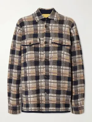 Guest In Residence Checked Cashmere Cardigan