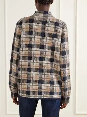 Guest In Residence Checked Cashmere Cardigan