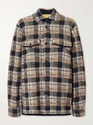 Guest In Residence Checked Cashmere Cardigan - Camel