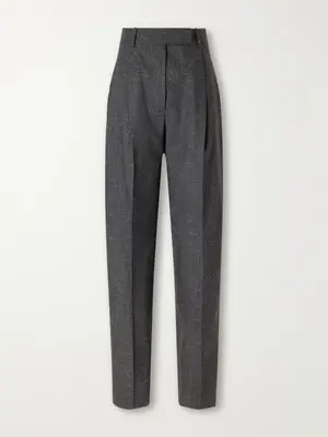 RÓHE Daria Pleated Wool-blend Tapered Pants - Gray