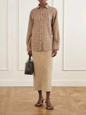 RÓHE Checked Wool-blend Shirt