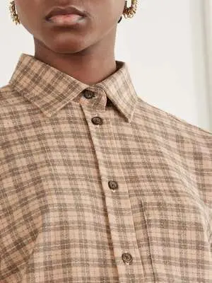 RÓHE Checked Wool-blend Shirt