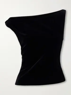 RÓHE Draped Cotton-velvet Top