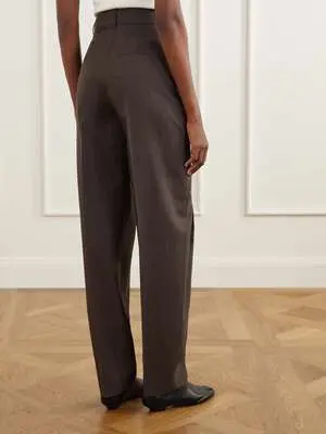 RÓHE Daria Pleated Virgin Wool Straight-leg Pants