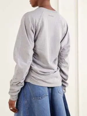 JW Anderson Ruched Sleeve Cotton-jersey Sweatshirt