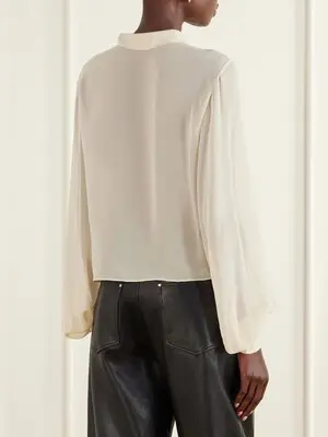 RÓHE Romantic Pintucked Silk-crepe De Chine Blouse