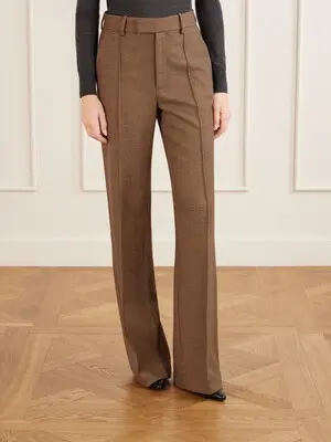 NILI LOTAN Etoile Pleated Straight-leg Wool Pants