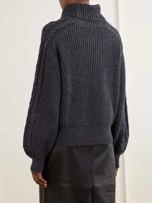 JOSEPH Alodina Ribbed Wool Turtleneck Sweater