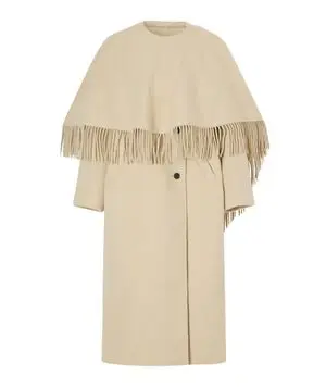 RÓHE Layered Fringed Wool And Alpaca-blend Coat - Neutrals