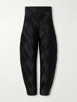 RÓHE Plissé Satin Tapered Pants