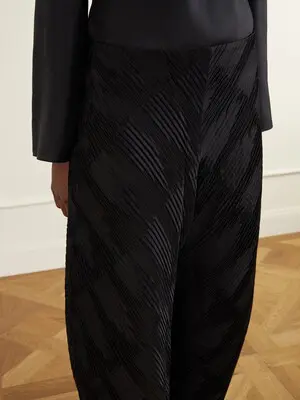 RÓHE Plissé Satin Tapered Pants