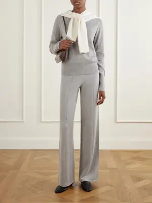 JOSEPH Viola Cashmere-blend Flared Pants - Gray