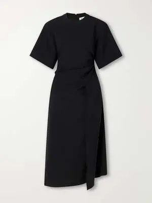 RÓHE Gathered Crepe Midi Dress