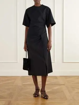 RÓHE Gathered Crepe Midi Dress