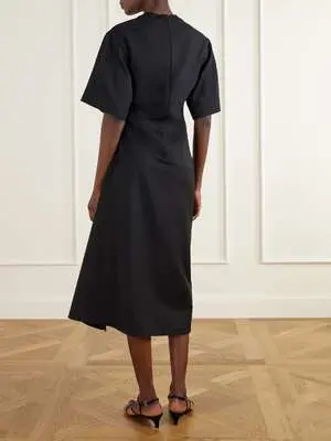 RÓHE Gathered Crepe Midi Dress