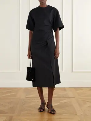 RÓHE Gathered Crepe Midi Dress