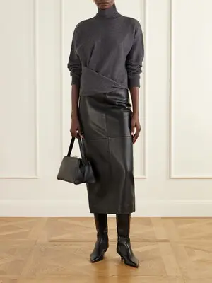RÓHE Asymmetric Wool And Cashmere-blend Turtleneck Sweater - Gray