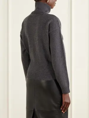 RÓHE Asymmetric Wool And Cashmere-blend Turtleneck Sweater - Gray