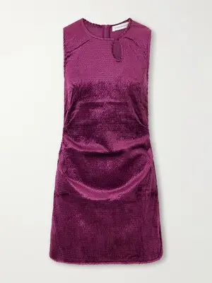 Christopher Esber Loophole Cotton-blend Corduroy Mini Dress - Purple