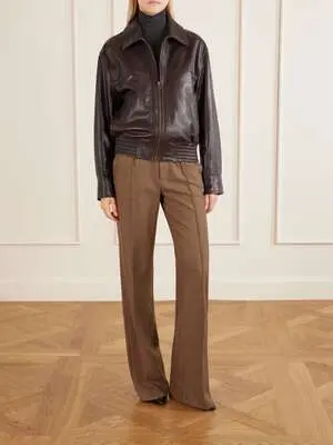 NILI LOTAN Aime Leather Bomber Jacket