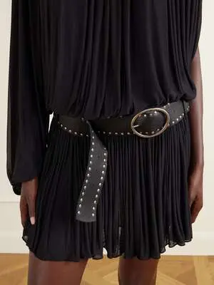Christopher Esber Bayamo Belted One-shoulder Mesh Mini Dress